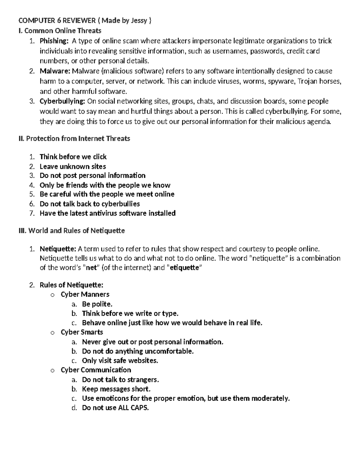 Computer-6- Reviewer - shsduicgbedkc - COMPUTER 6 REVIEWER ( Made by ...