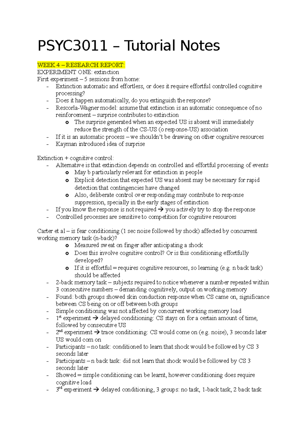 PSYC3011 - n back task) should be affected - 2-back memory task ...