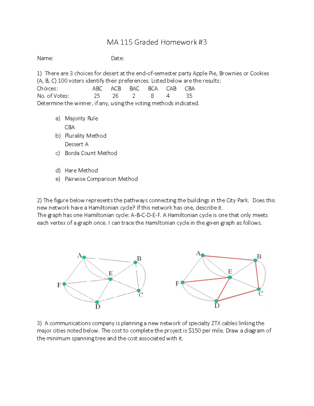 MA 115 GW #3(1) - Assignment from professor - MA 115 Graded Homework ...