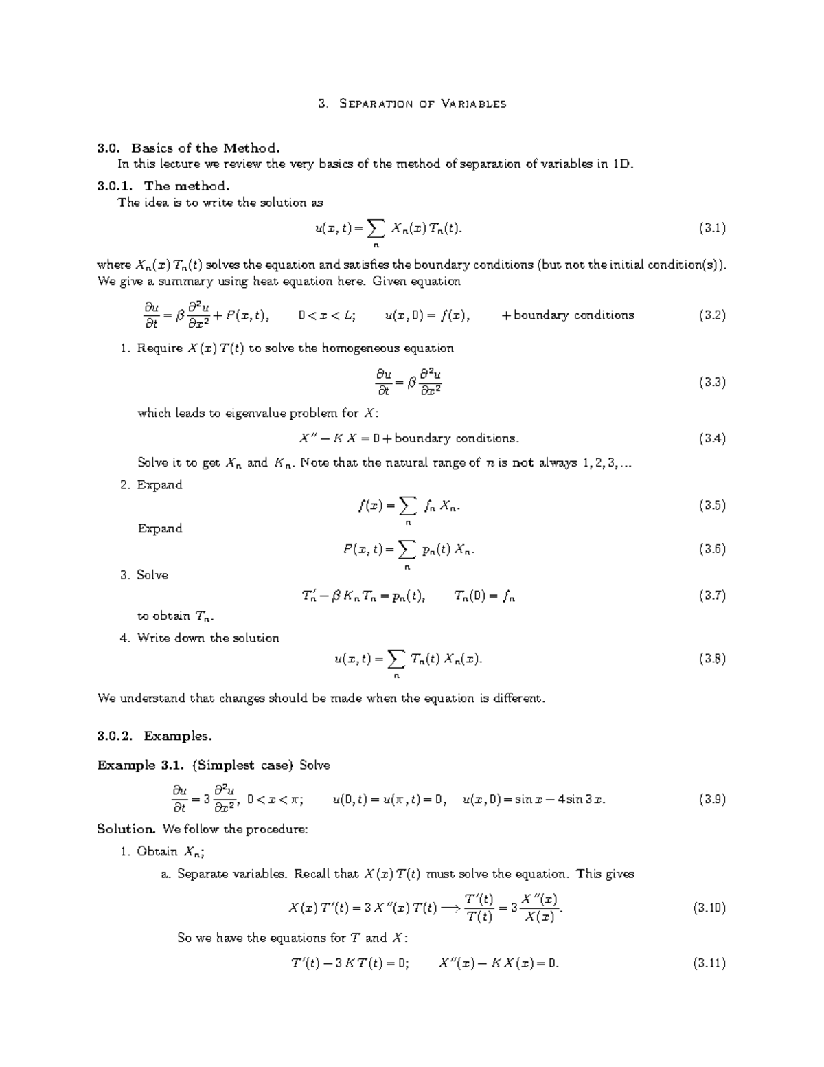3. Separation of Variables - Separation of Variables 3. Basics of the ...