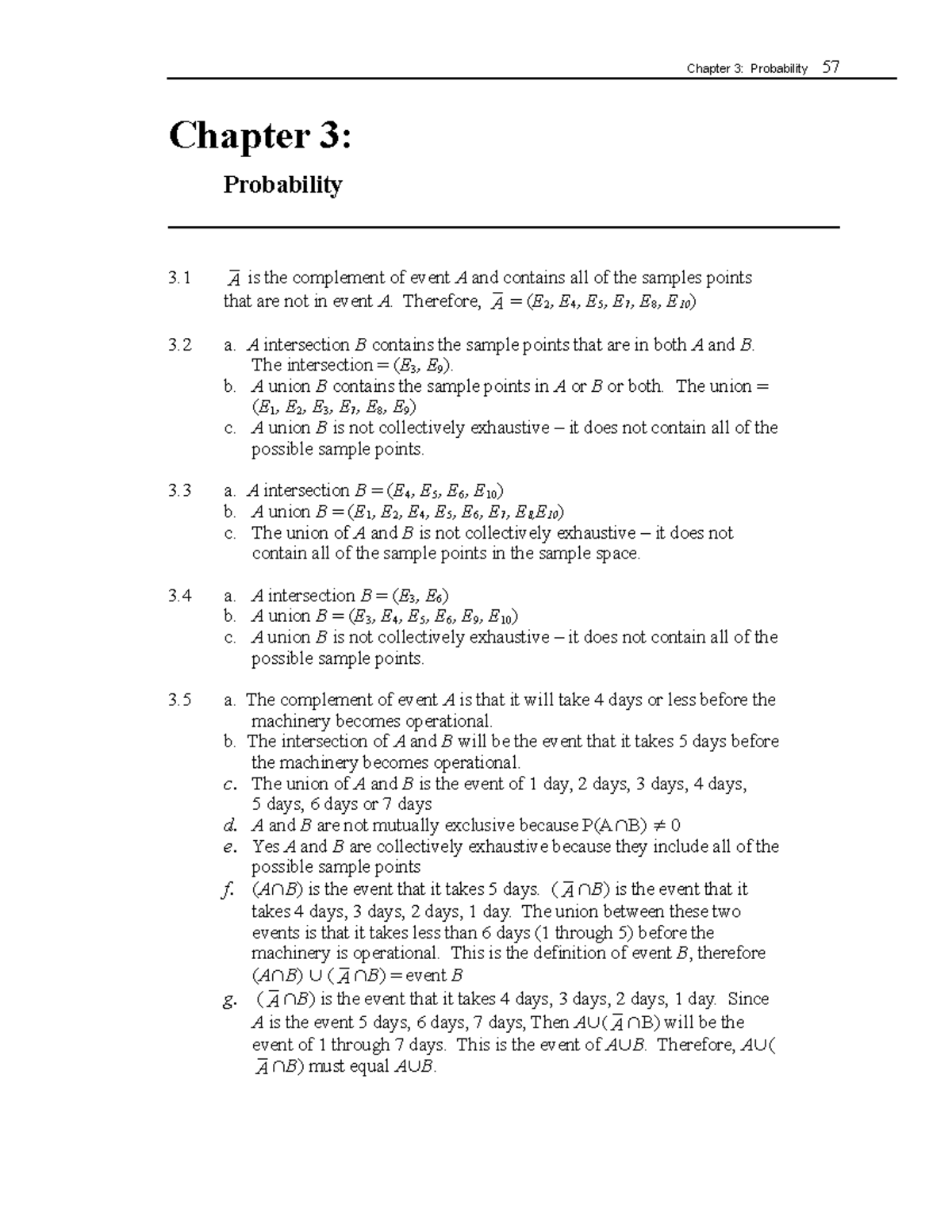 Newbold stat7 ism 03 - helpful for course - Chapter 3: Probability 3 A is the complement of ...