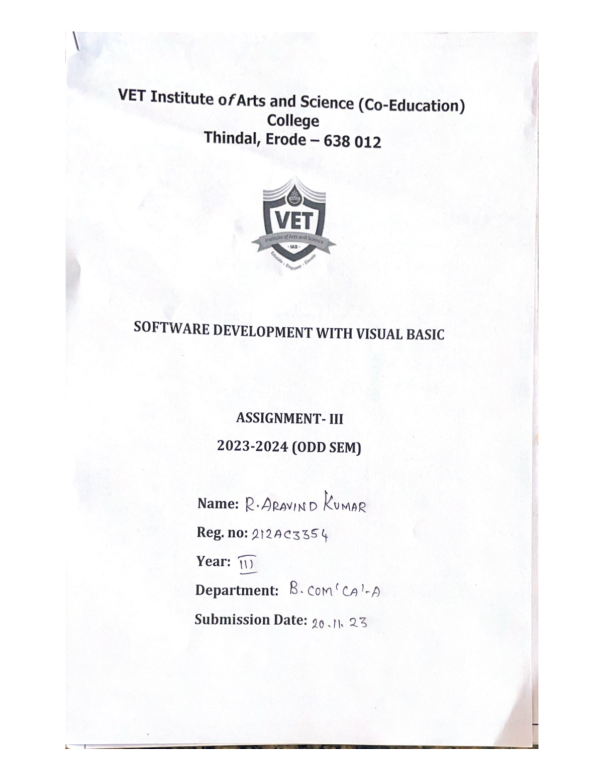 Scanned Documents - Summary Bachelor of Computer Application - Studocu