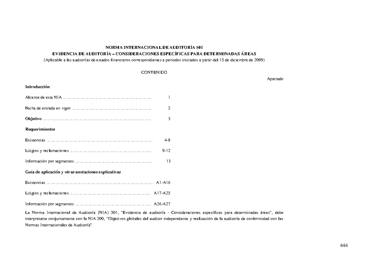 21 - NIA 501 EVIDENCIA DE AUDITORIA CONSIDERACIONES ESPECIFICAS ...