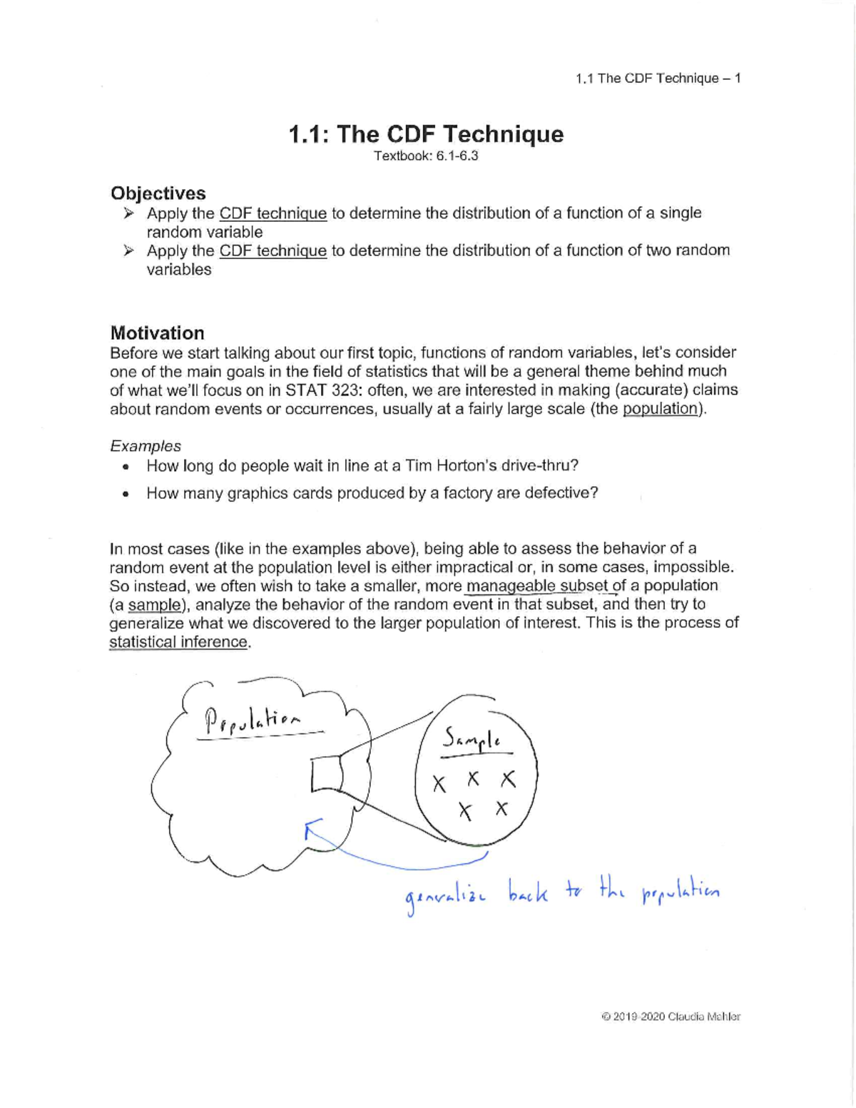 Stat 323 - Notes - STAT 321 - Studocu
