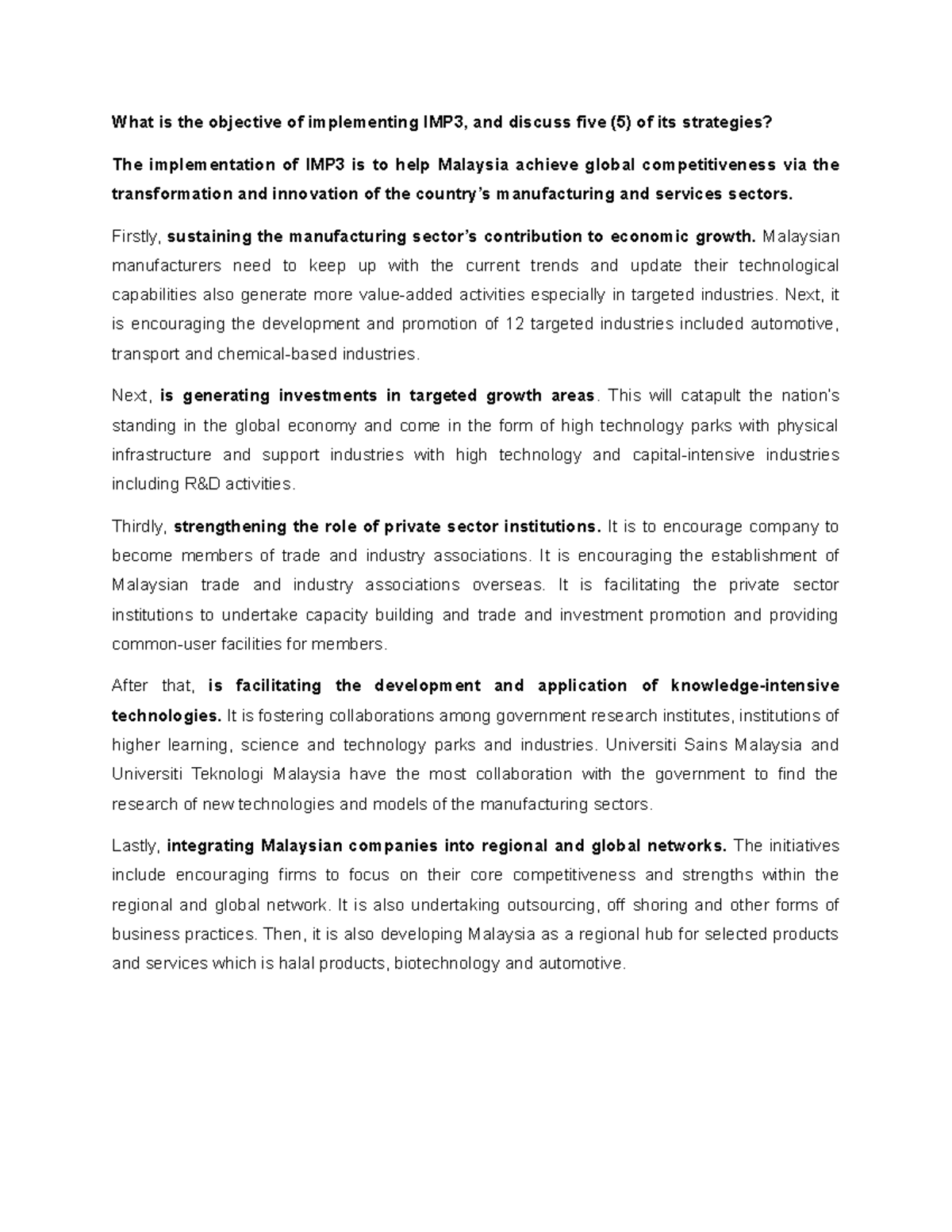 TUTO Chapter 5 IMP123 What Is The Objective Of Implementing IMP3 And