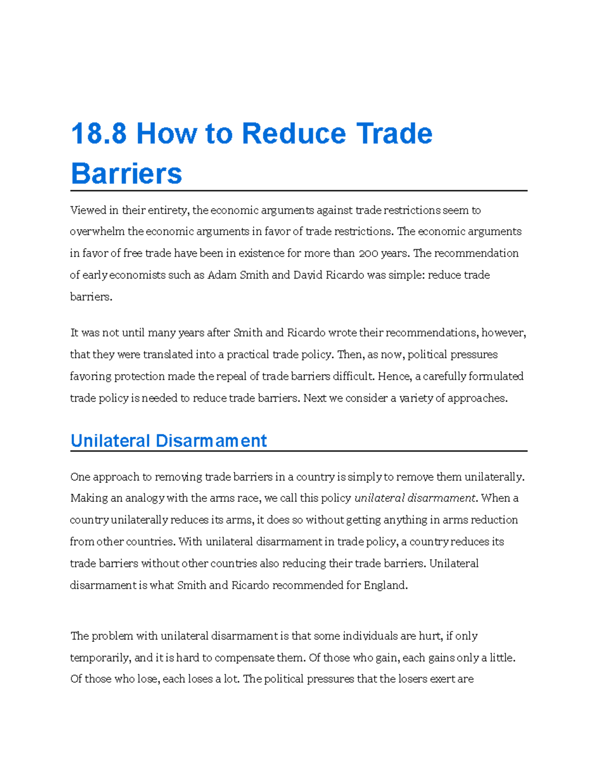 Chapter 18.8 Coursework - 18 How to Reduce Trade Barriers Viewed in ...