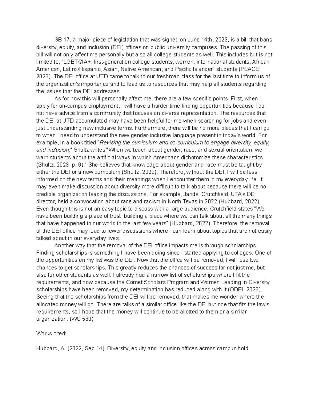 GOVT 2306 collin discussion - SB 17, a major piece of legislation that ...