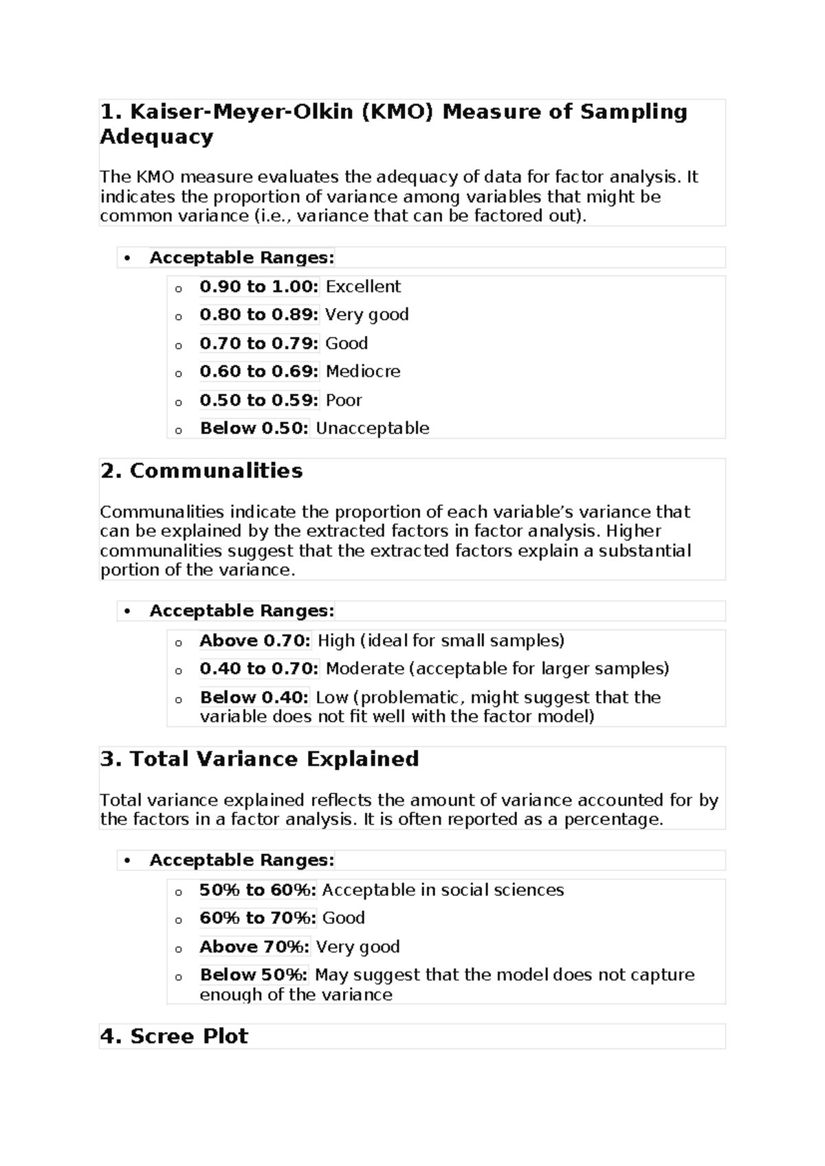 Interpretation of data document - 1. Kaiser-Meyer-Olkin (KMO) Measure ...