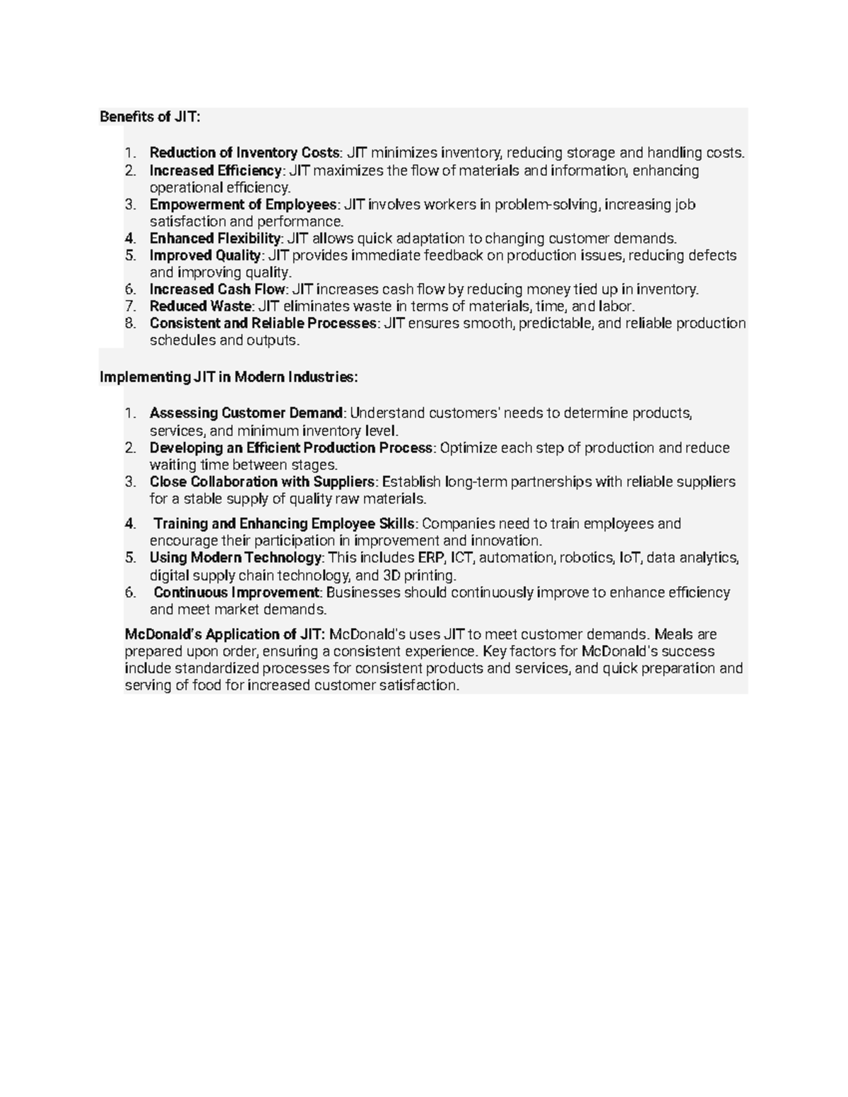 Benefits-of-JIT - TOYOTA - Benefits of JIT: 1. Reduction of Inventory ...