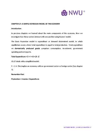 Chapter 3-1 - Lecture notes - Chapter 3: Production, income and ...