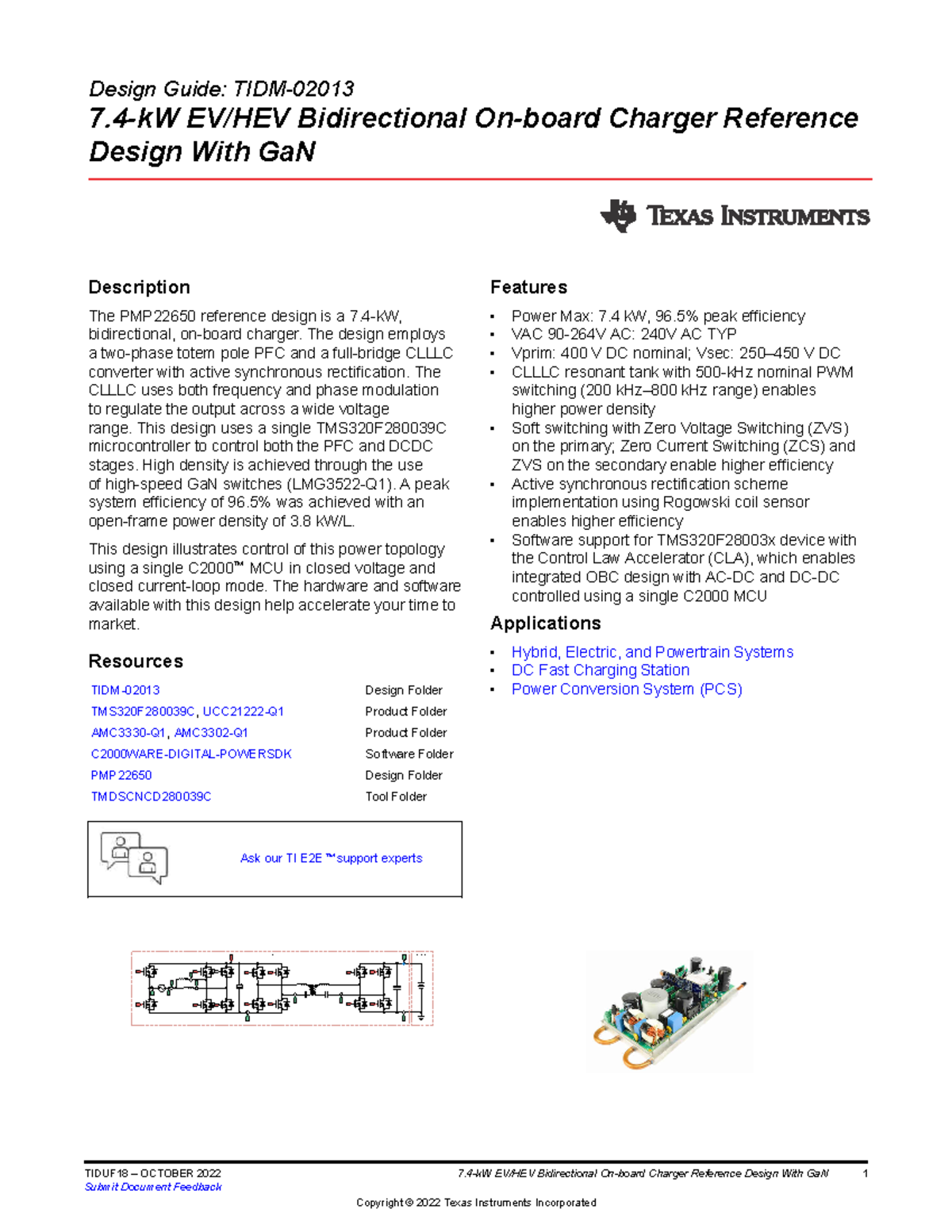 Bidirectional On-board Charger Reference Design With Ga N - Design ...