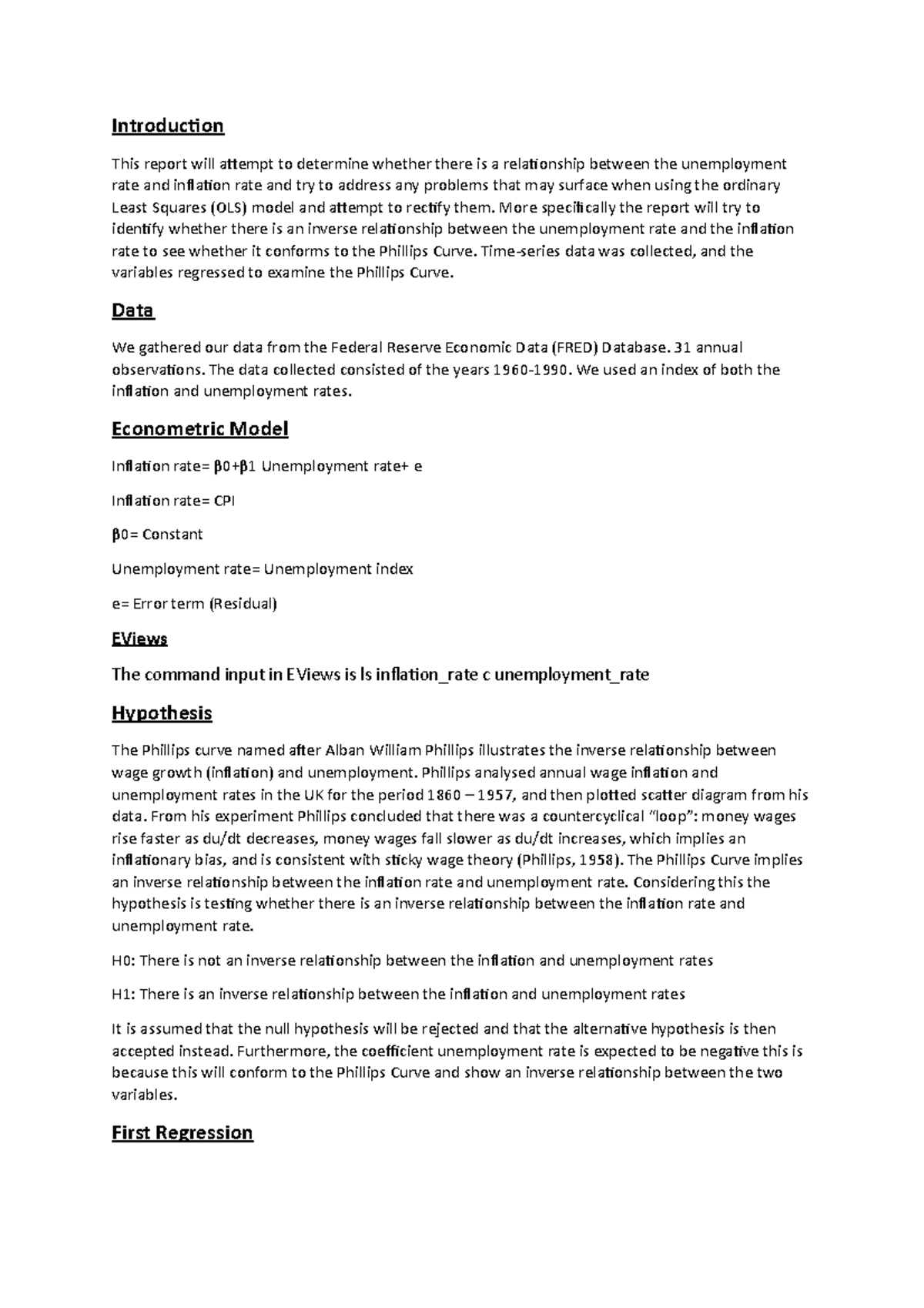 Individual report - Introduction This report will attempt to determine ...