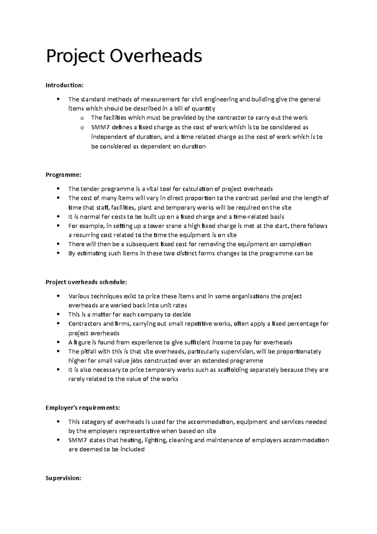 Lecture 9 - Project Overheads - Project Overheads Introduction: The ...