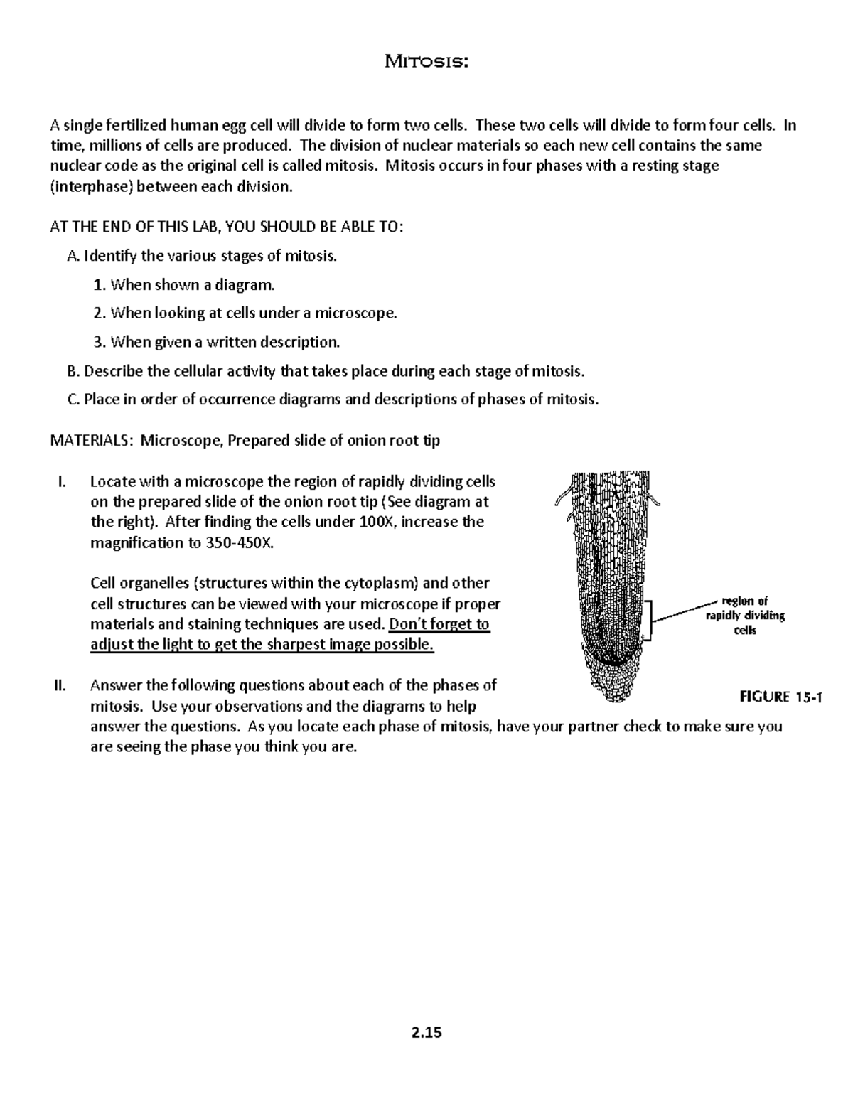 Mitosis lab fun exercise - HT 160 - Harvard - Studocu