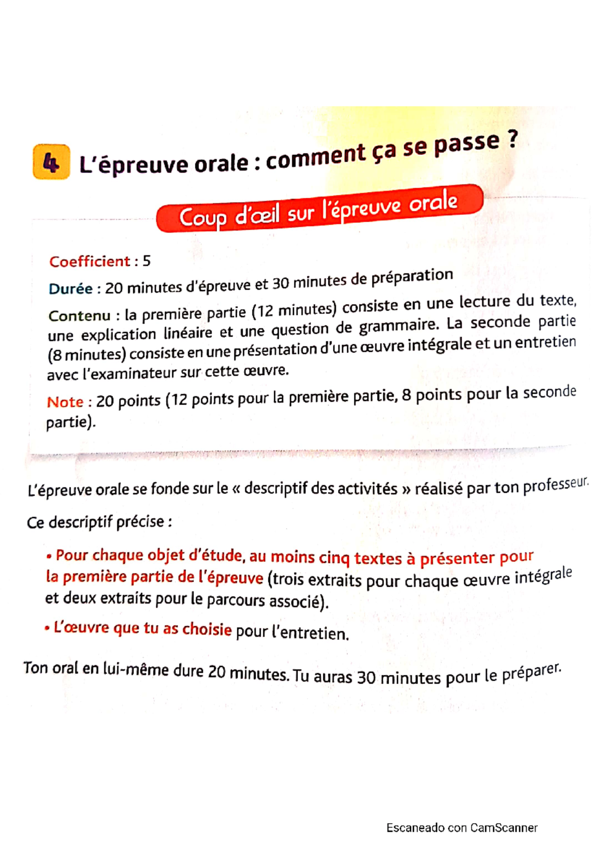 Épreuve orale BAC - French B HL - Studocu