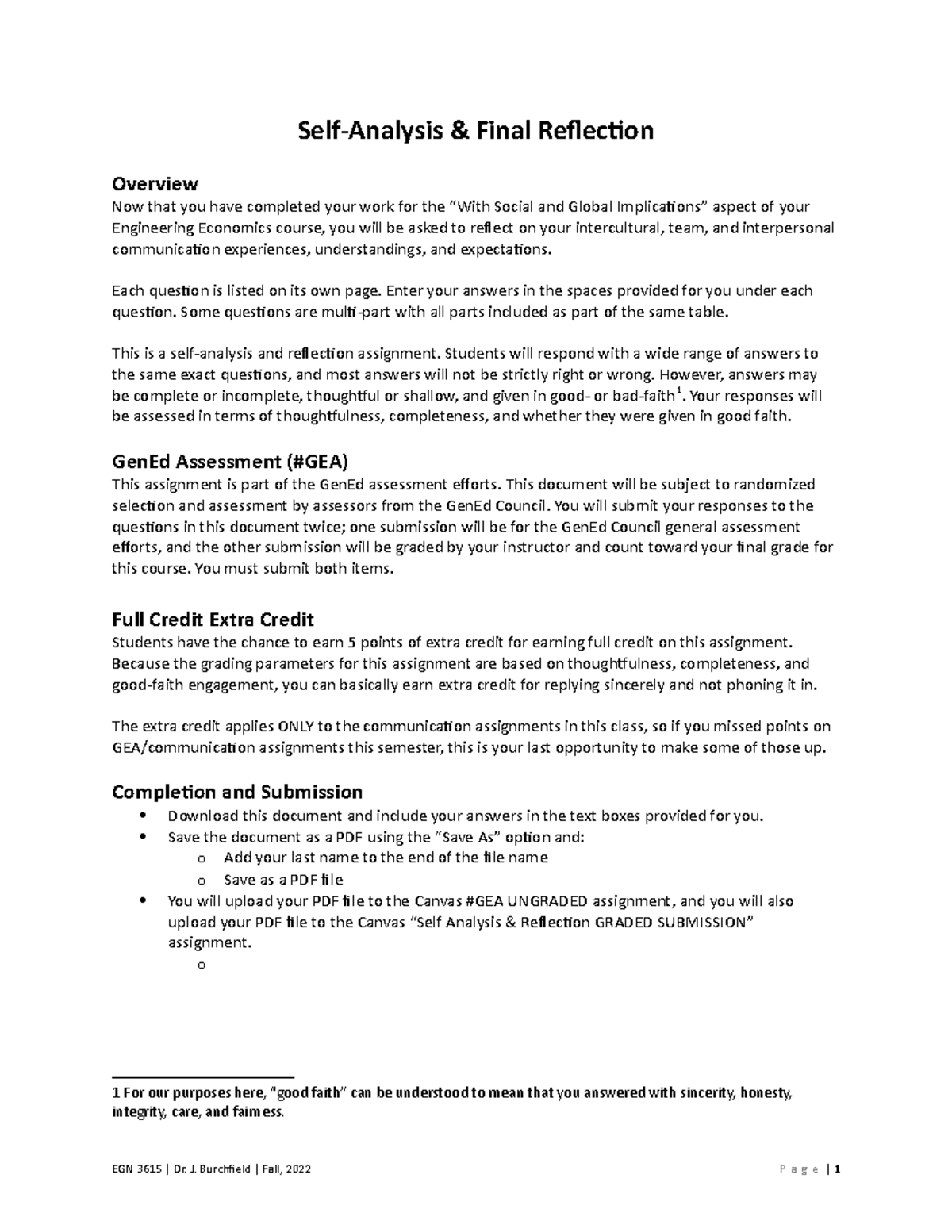 Econ F22 Self-Analysis - Self-Analysis & Final Reflection Overview Now ...
