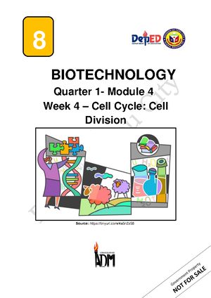 Q1 W1 M1 Biotechnology SSElective - 8 BIOTECHNOLOGY Quarter 1 – Module 1: Week 1 – Cell ...