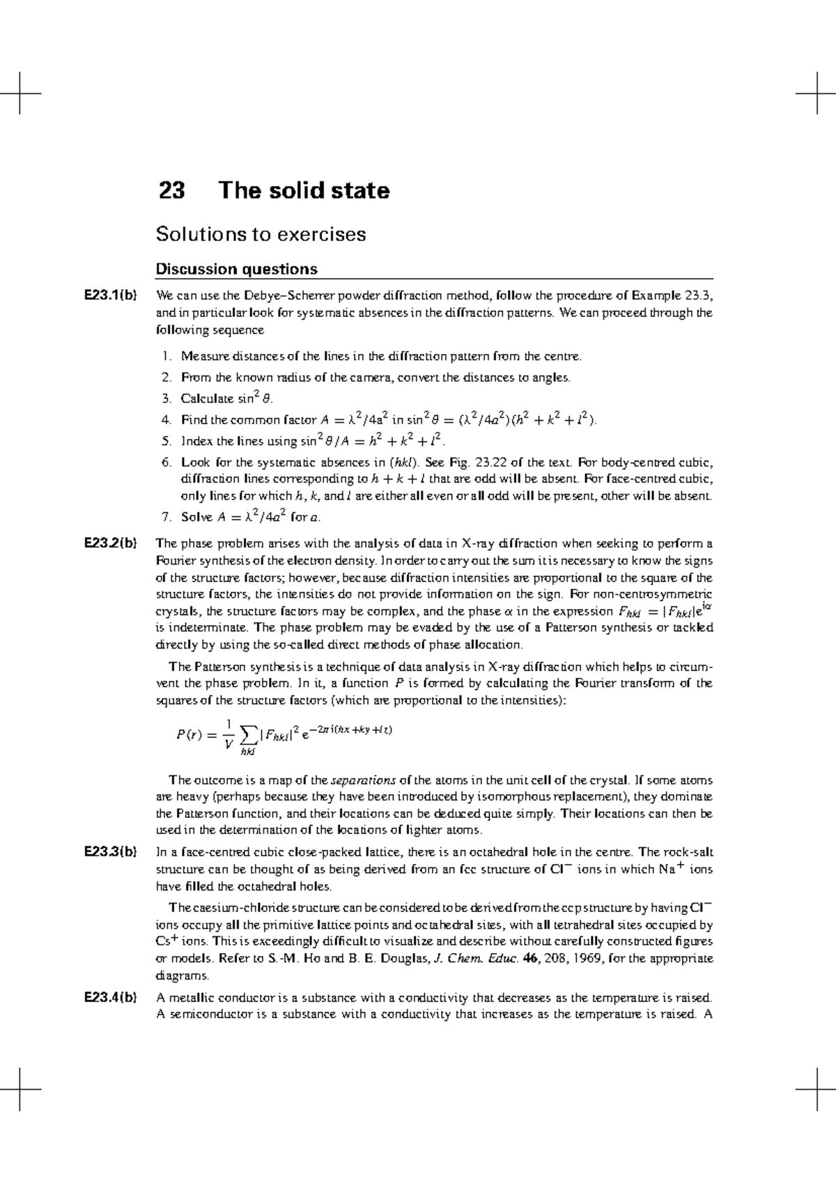 Chap23 - lectures - 23 The solid state Solutions to exercises ...
