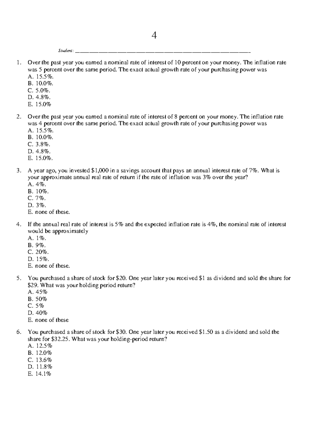 Multiple Choice Question Bank 4 - 4 _Student: - Studocu