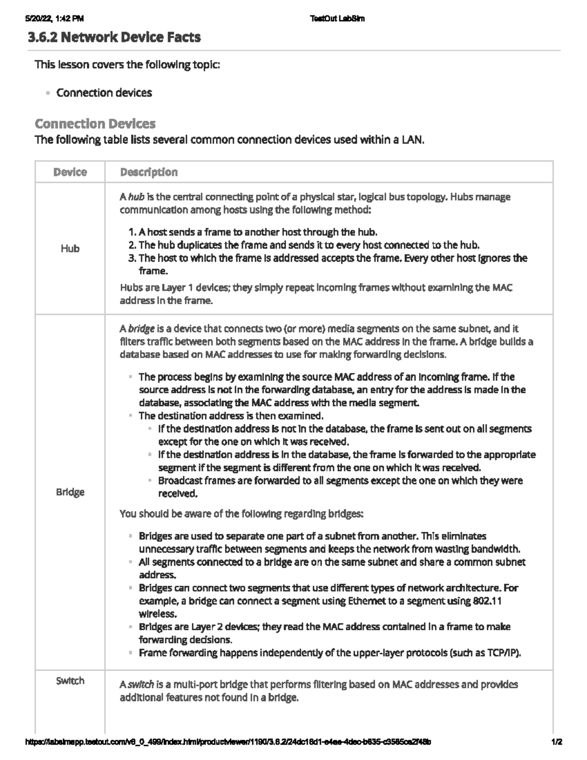 Network Device Facts - IT-212 - Studocu