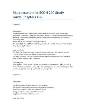 Macroeconomics ECON 210 Study Guide Chapters 10-12 - Macroeconomics ...