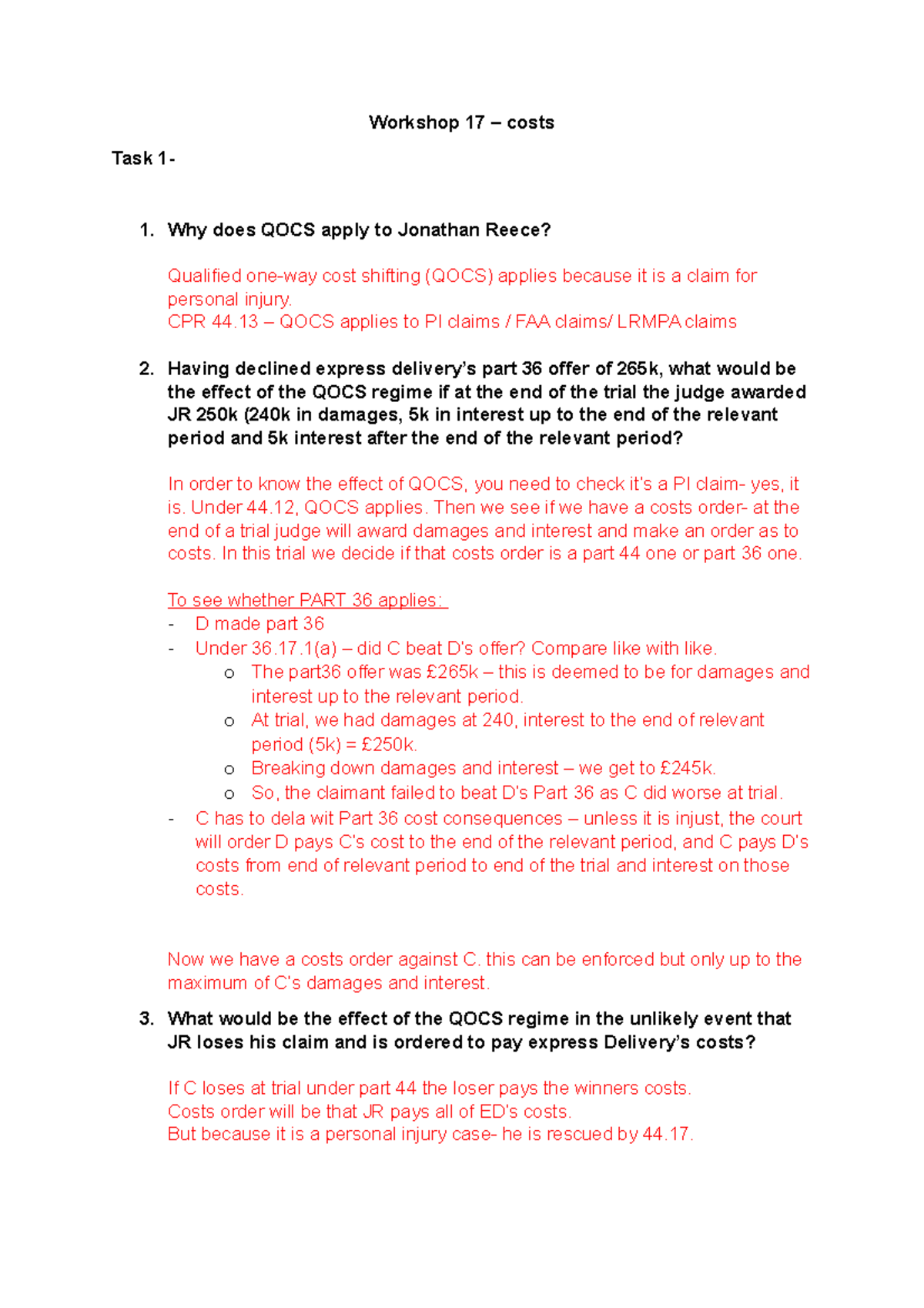 Workshop 17 costs - notes - Workshop 17 – costs Task 1- Why does QOCS ...