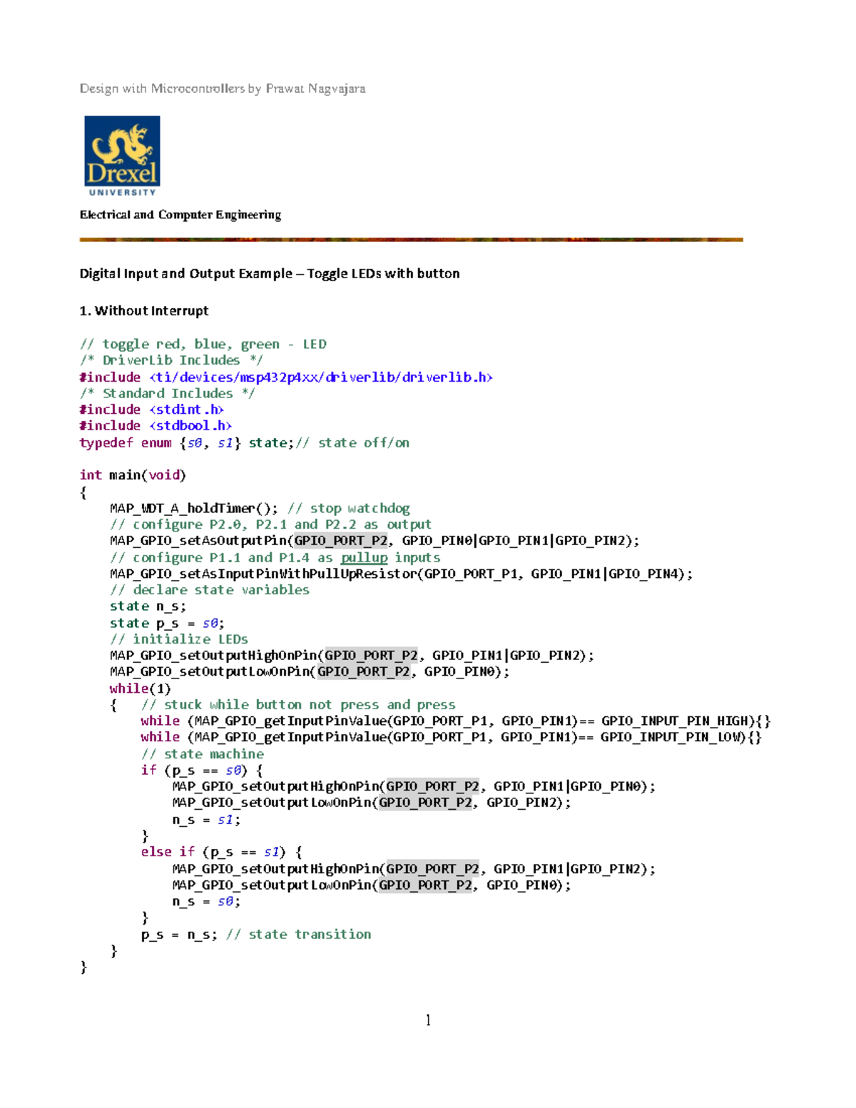 ECE-204 - Design with Microcontrollers CourseWork Notes and Material ...