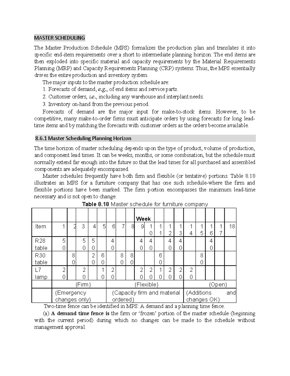 Master Scheduling - MASTER SCHEDULING The Master Production Schedule ...