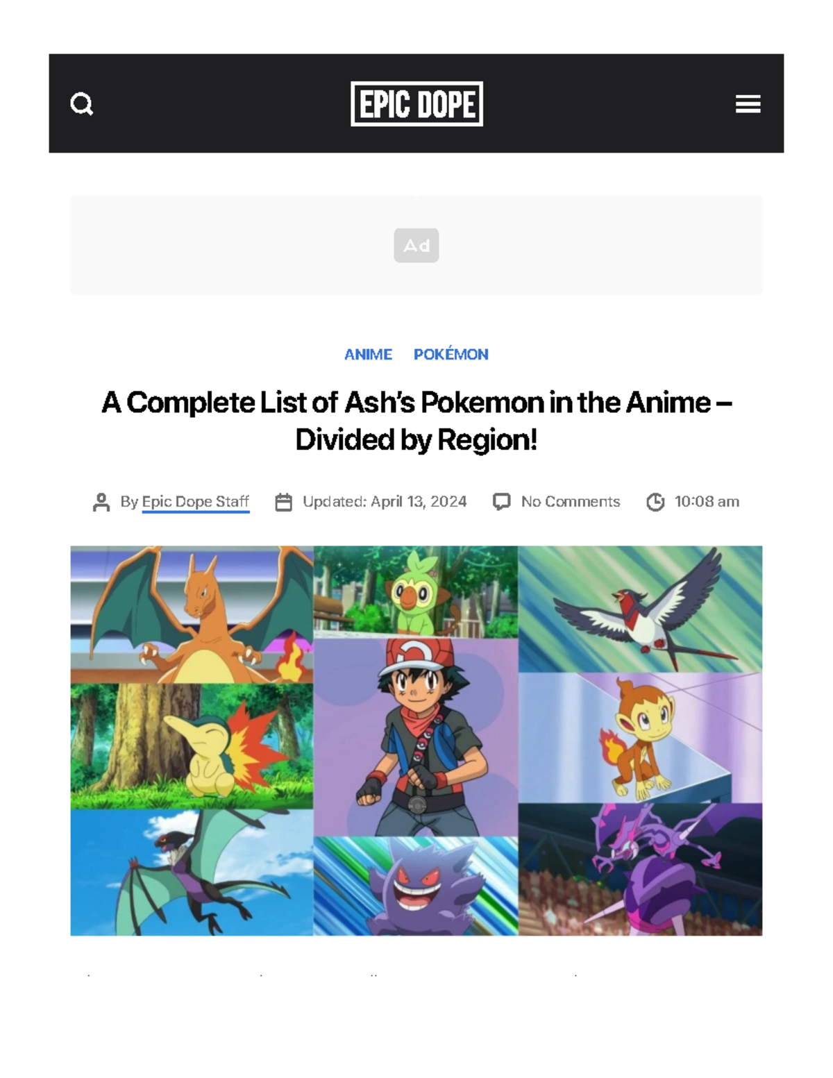 Ash’s Pokemon List - Complete List of Pokemon in the Anime - ANIME ...
