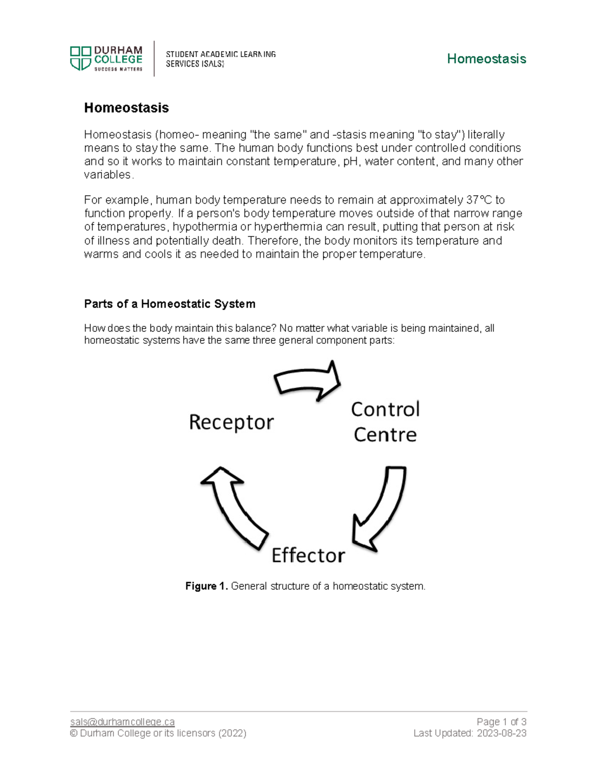 Homeostasis - afddgjry - Homeostasis sals@durhamcollege Page 1 of 3 ...