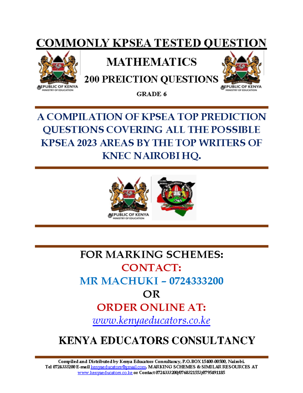 MAT Kpsea 2023 Predictions - Compiled and Distributed by Kenya ...