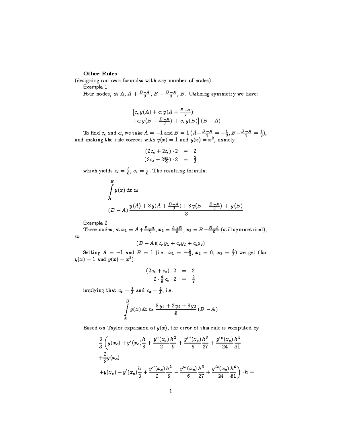 Designing own formulas. Improper integrals - Other Rules (designing our ...