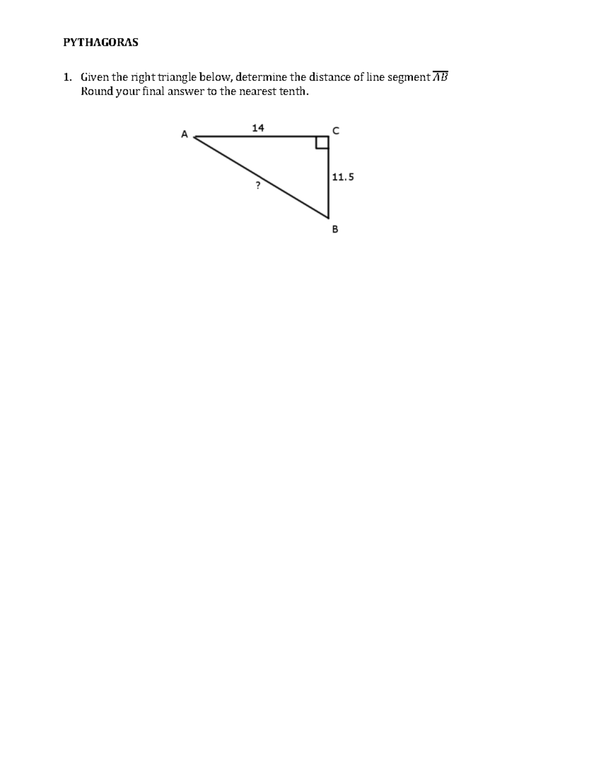 Pythagoras Practice Problems Mat1581 Pythagoras Given The Right