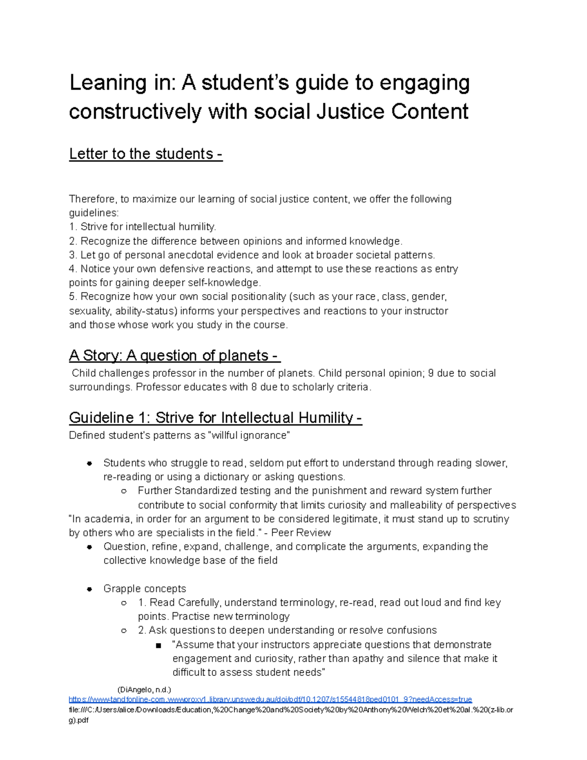 Leaning in A student’s guide to engaging constructively with social ...