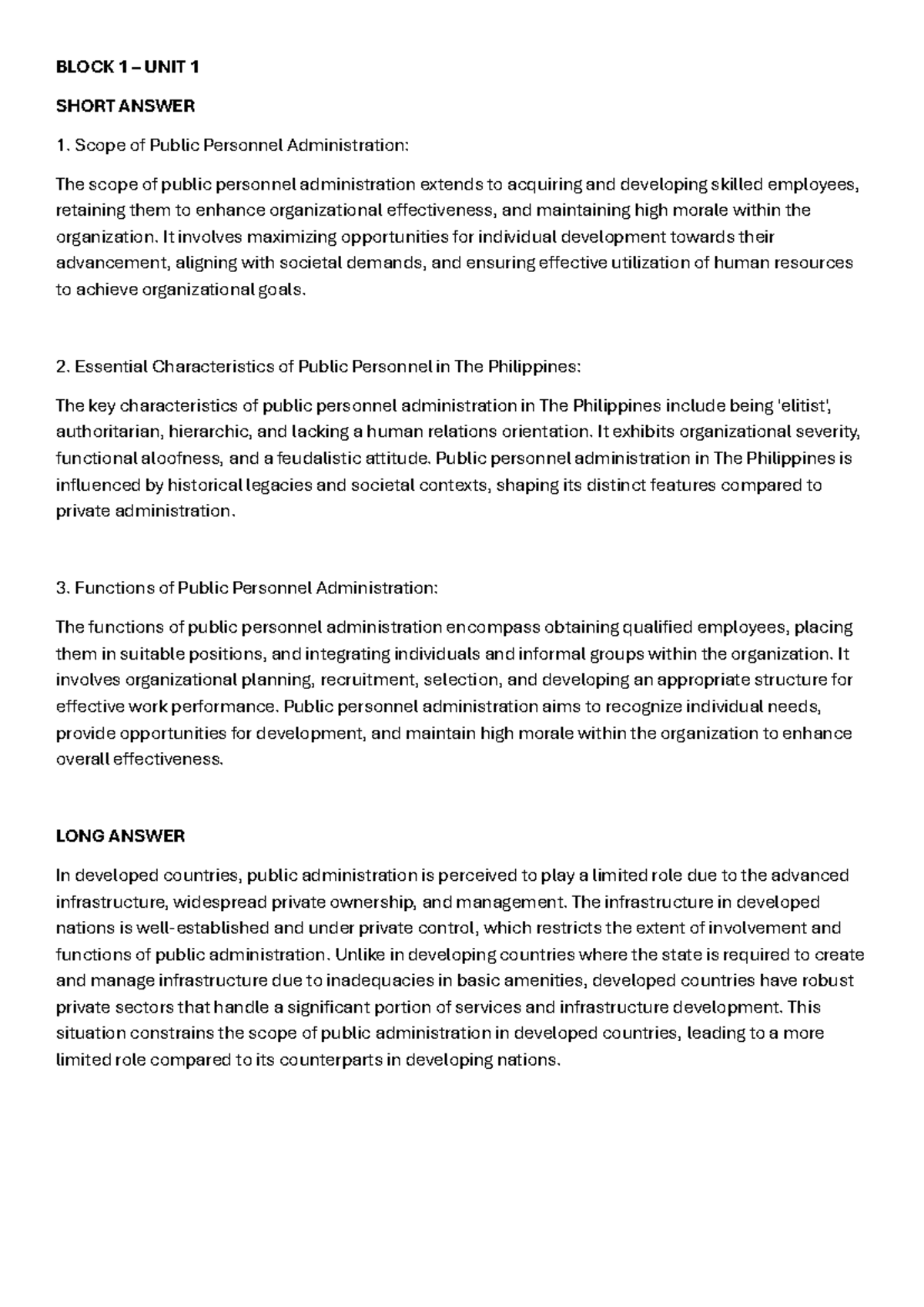 Block 1 - Units 1 to 4 - For Public Administration - BLOCK 1 – UNIT 1 ...