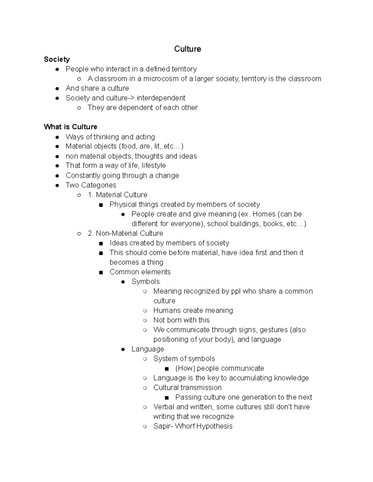 Chapter 2 socy 101 - Dr. Nielson - Culture Society People who interact ...