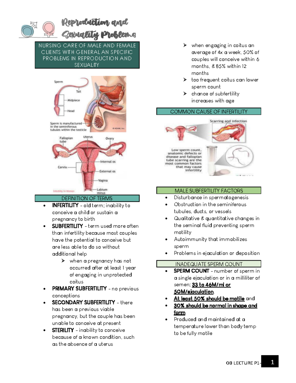 4 Sexuality Problems - MCN OB - NURSING CARE OF MALE AND FEMALE CLIENTS ...