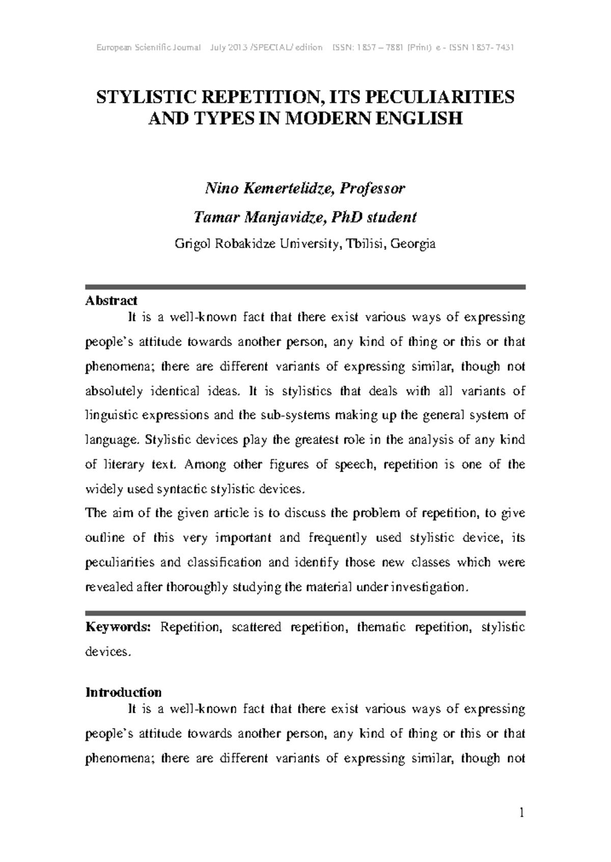 Inbound 4517506646314549265 - STYLISTIC REPETITION, ITS PECULIARITIES ...