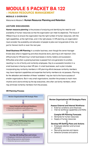 Module 7 Packet BA 311 - MODULE 7 PACKET BA 311 – HUMAN RESOURCE MANAGEMENT MODULE 7 OVERVIEW ...