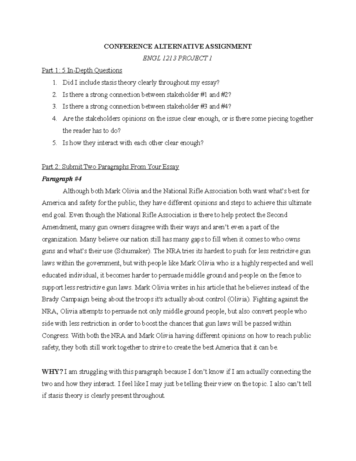 Conference Alternative Assignment - CONFERENCE ALTERNATIVE ASSIGNMENT ...
