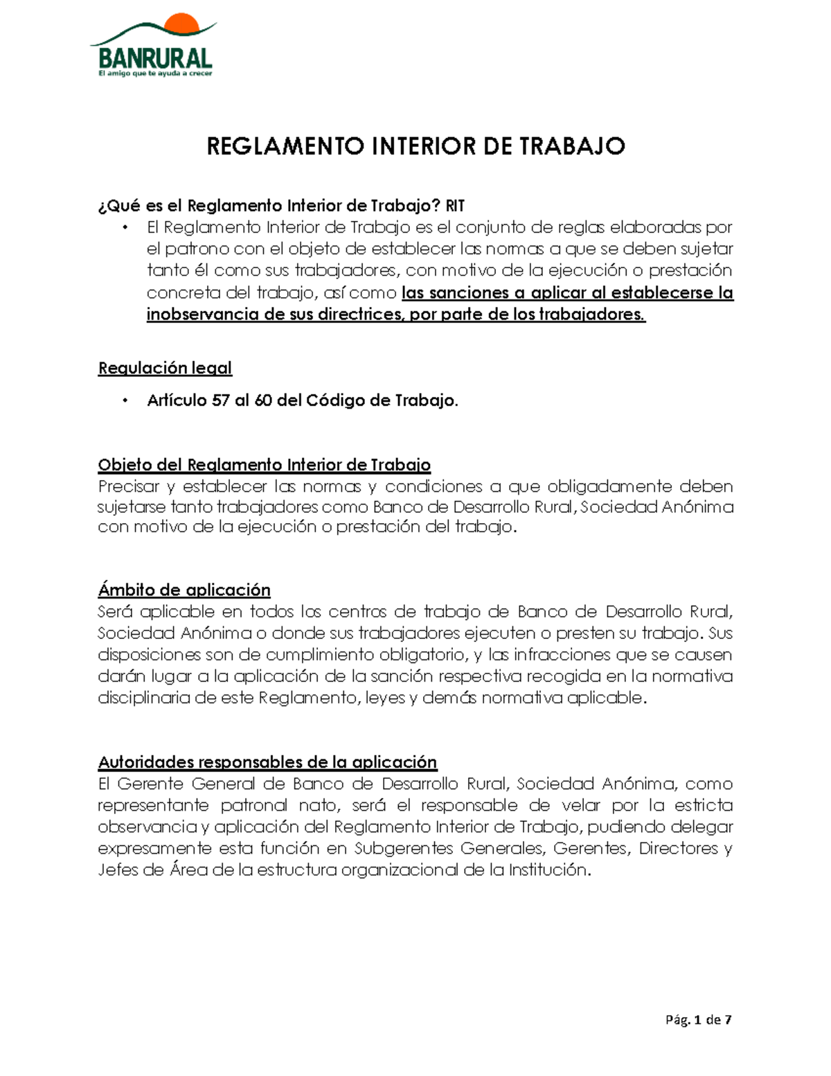 RIT Material DE Apoyo 2022 - REGLAMENTO INTERIOR DE TRABAJO øQuÈ es el ...