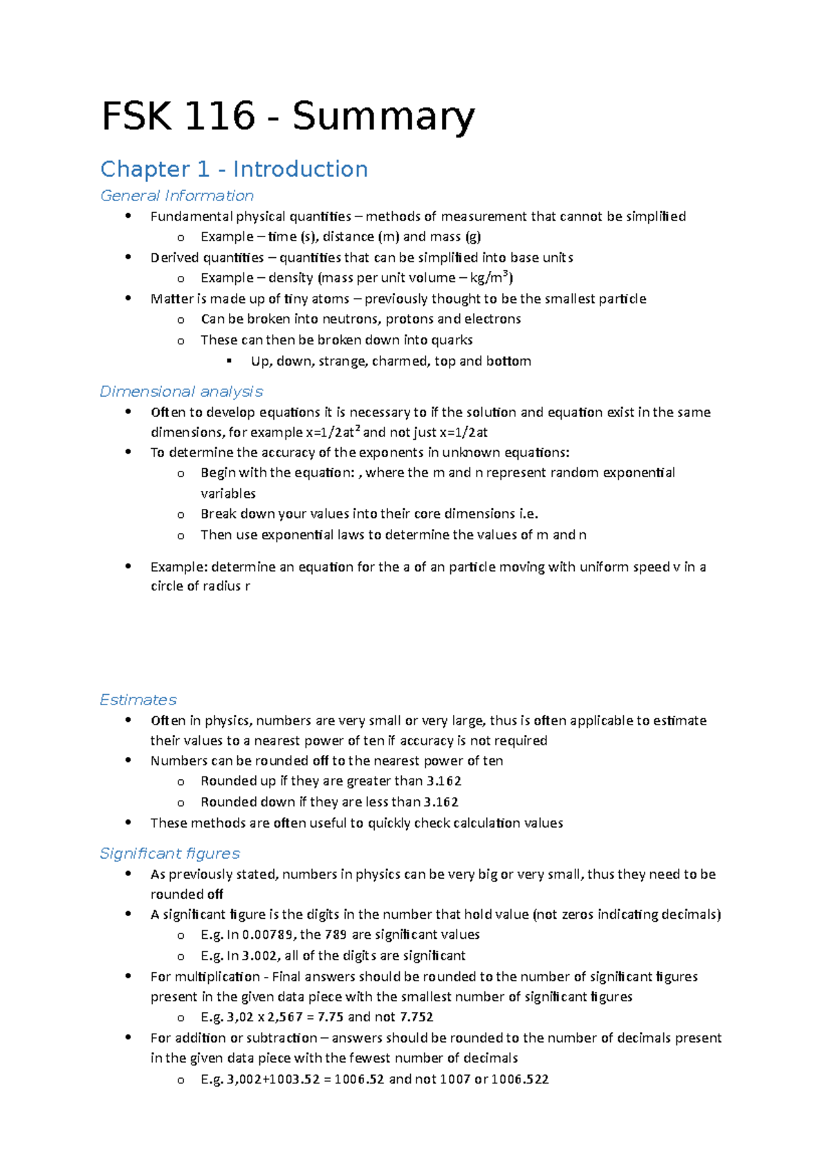 Fsk 116 fsk 116 - summary - FSK 116 - Summary Chapter 1 - Introduction ...