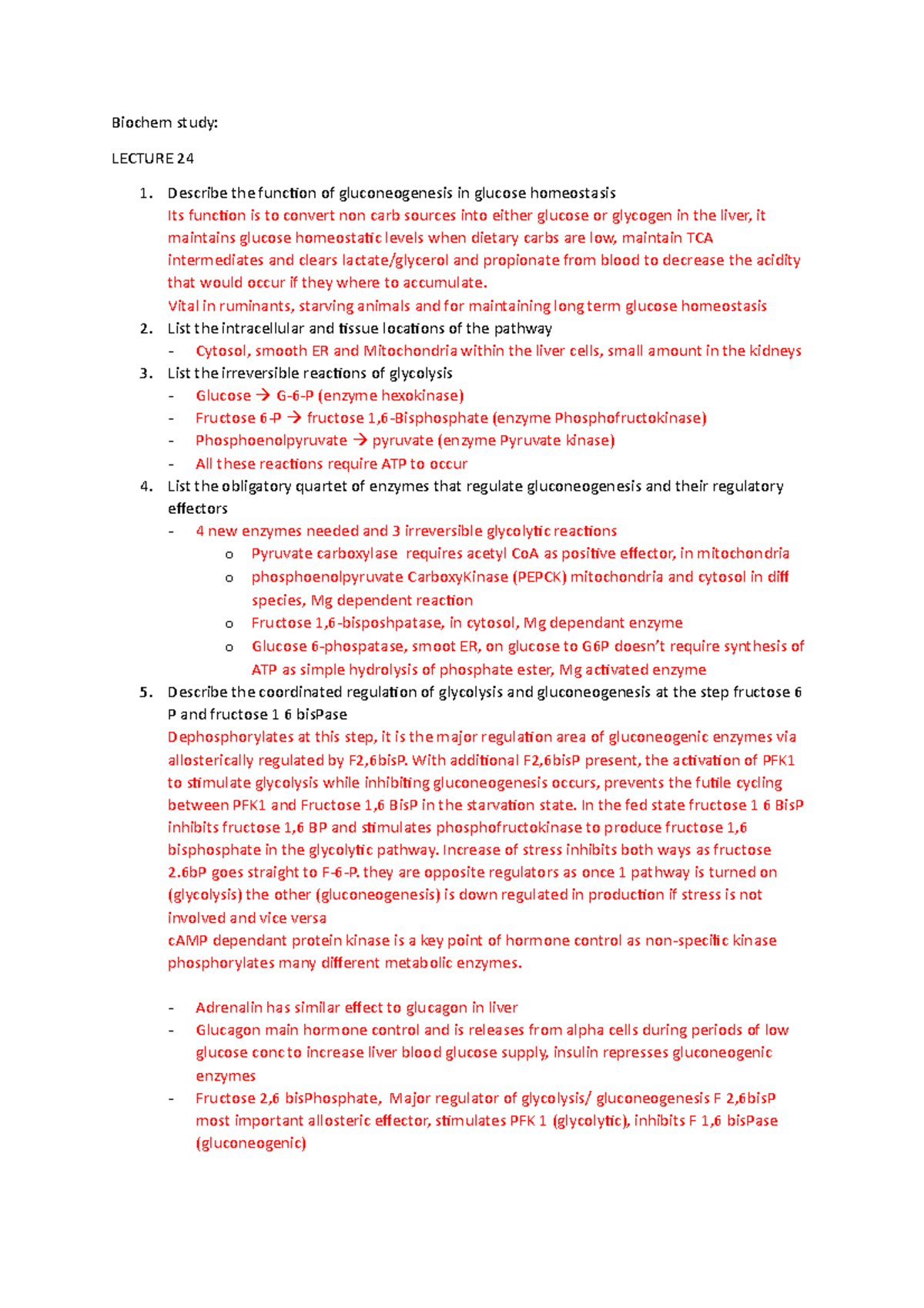 BCHM240 Lecture Outcomes 2021 Module 3 - Biochem study: LECTURE 24 ...