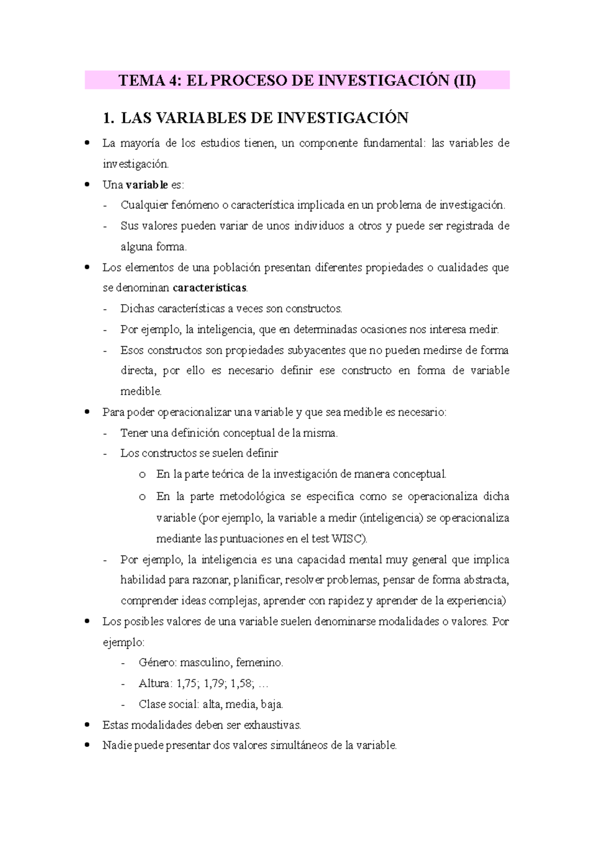 Tema 4 Resumen Tema 4 El Proceso De Investigación Ii 1 Las
