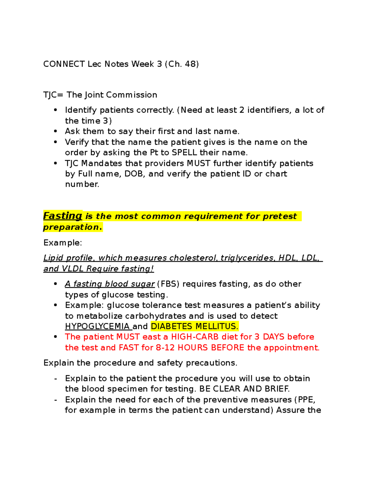 Connect Week 3 Reading notes - CONNECT Lec Notes Week 3 (Ch. 48) TJC ...