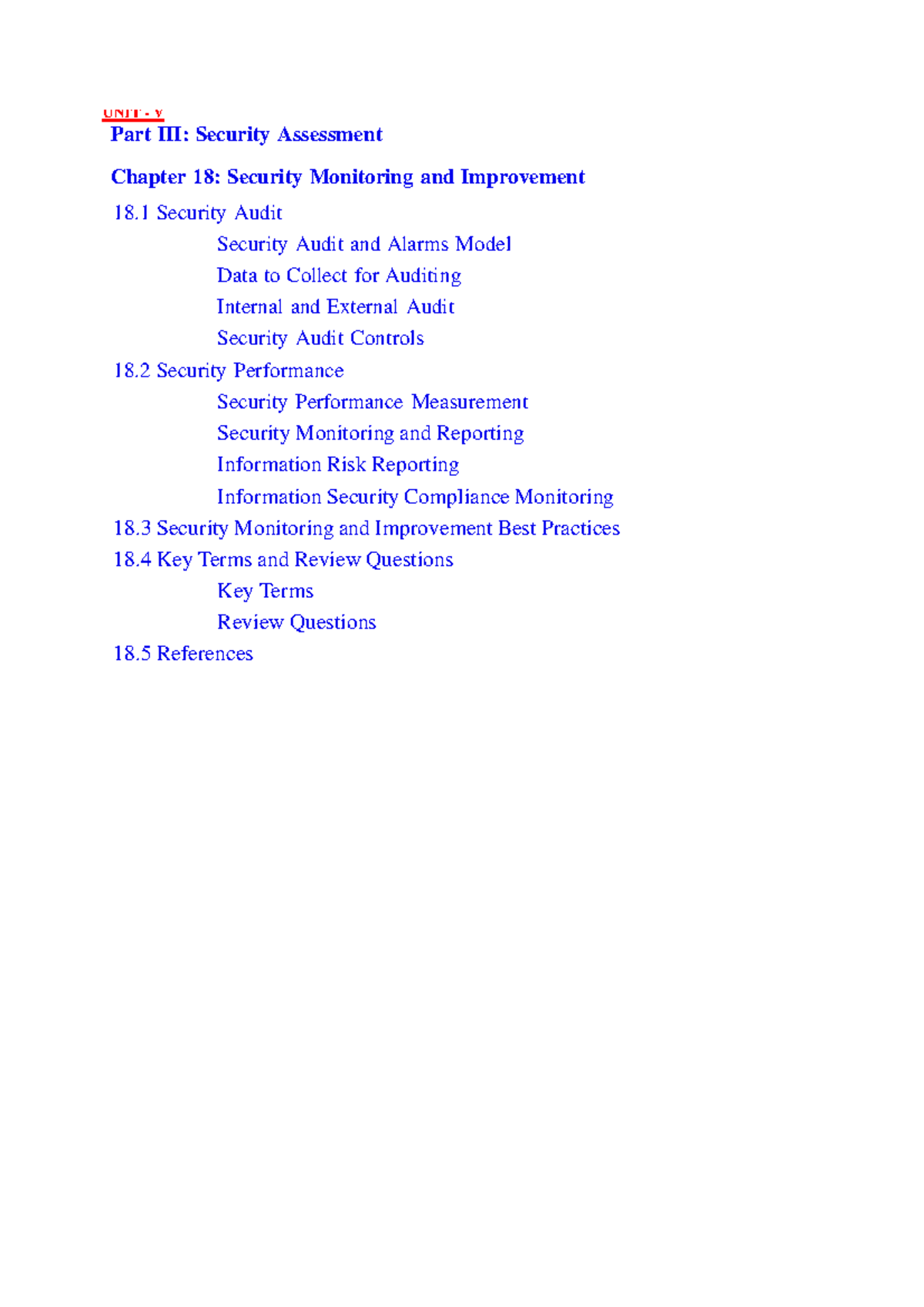 Cybersecurity Unit V - Cyber security - UNIT - V Part III: Security Assessment Chapter 18 ...