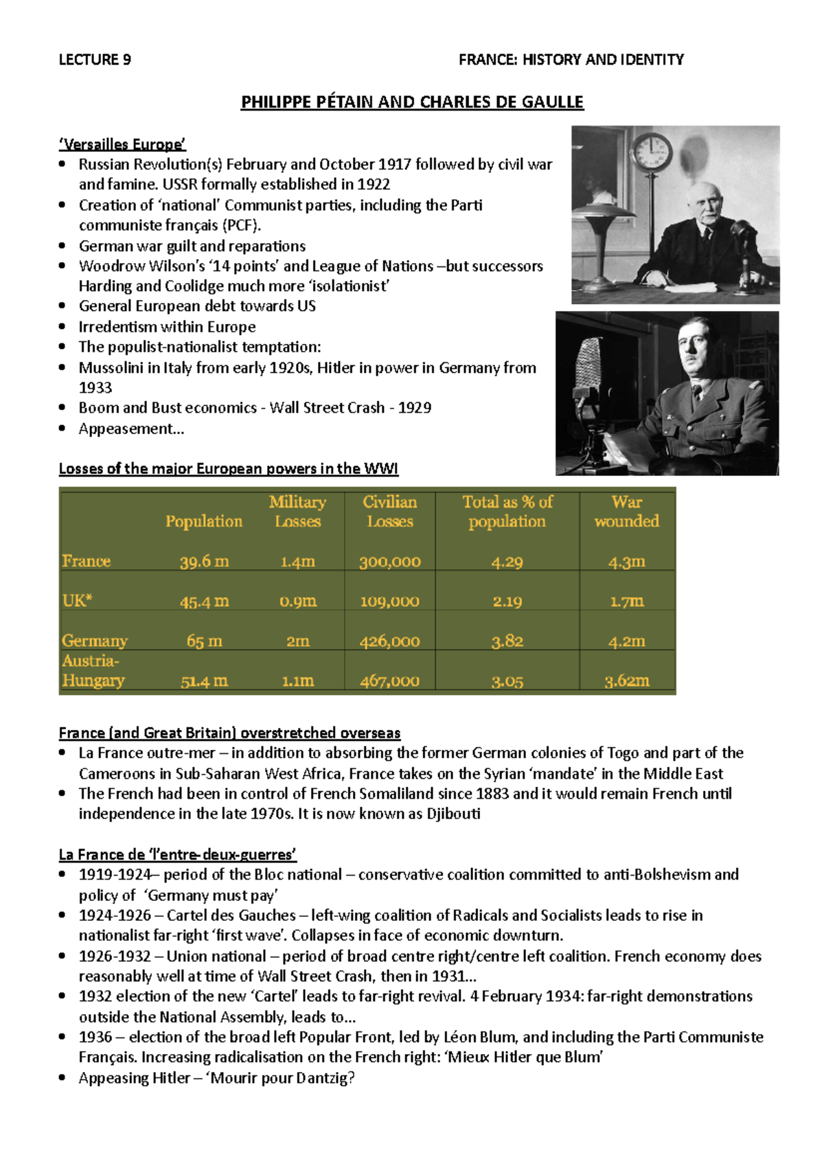 L9 - Philippe Pétain and Charles de Gaulle - PHILIPPE PÉTAIN AND ...