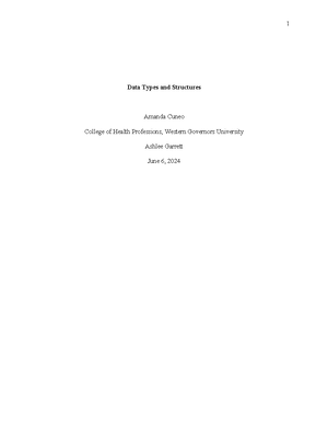 C803 Task 1 Data types and structures - Data Types and Structures ...