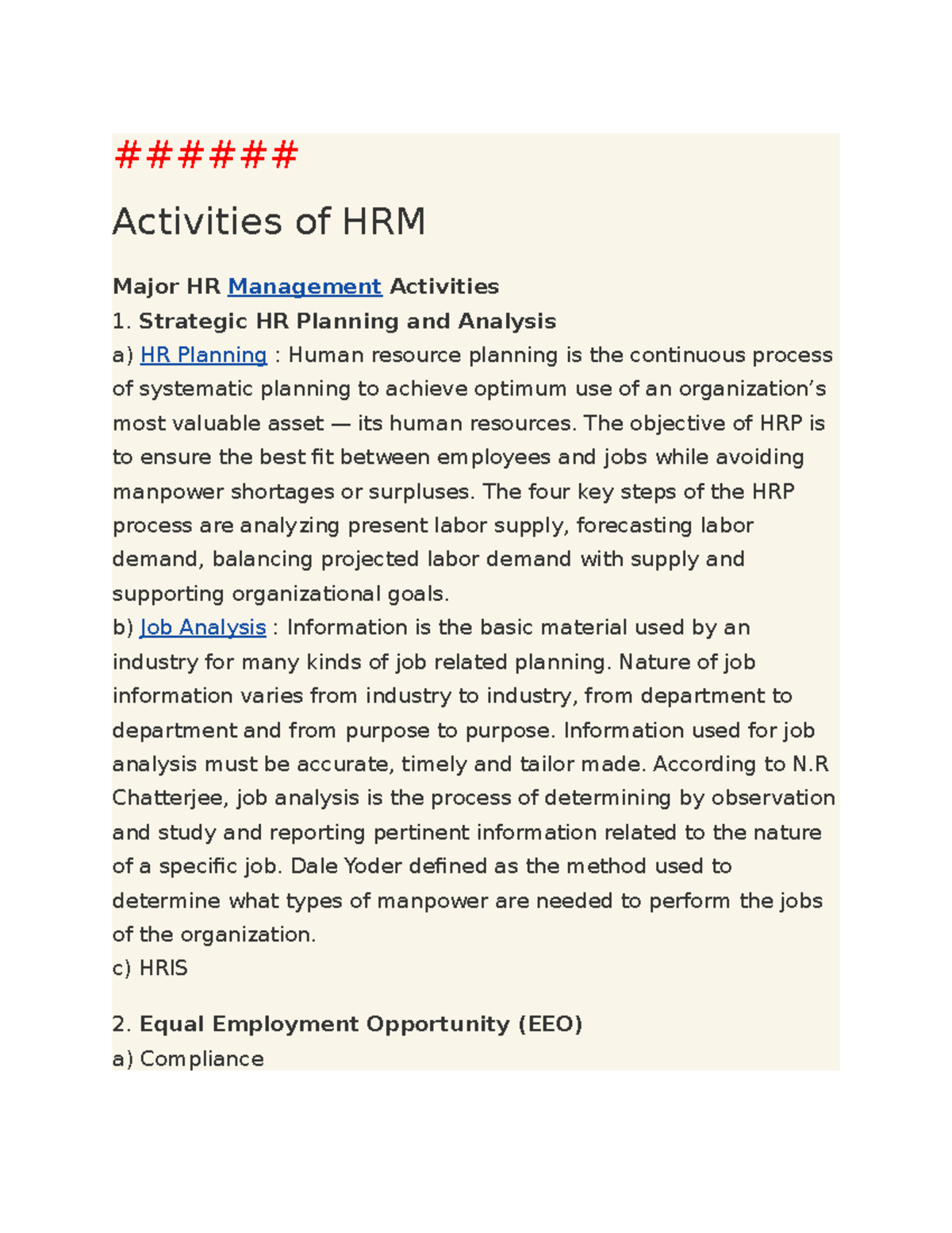 Activities of HRM - Activities of HRM Major HR Management Activities 1 ...