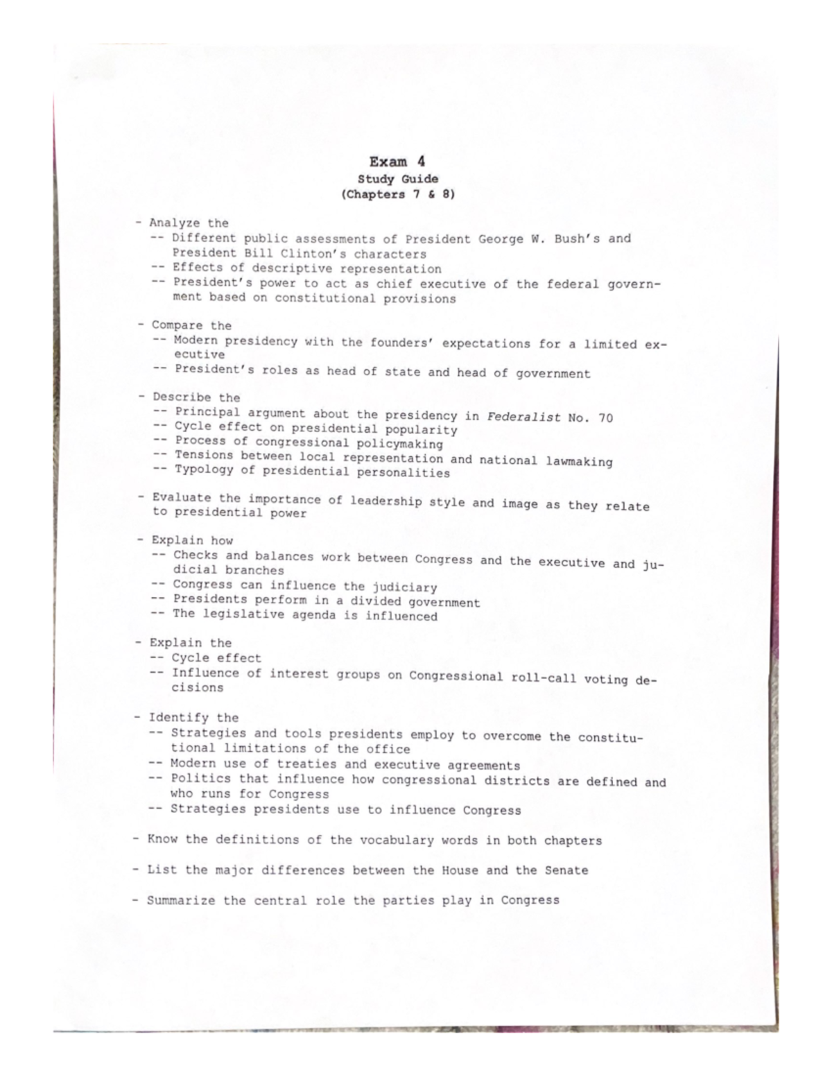 Exam 4 Study Guide - POLS 150 - Studocu